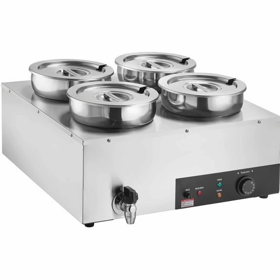 Electric Soup Warmer 4x7.4QT, 1500W Stainless Steel Bain Marie, 86-185 ...