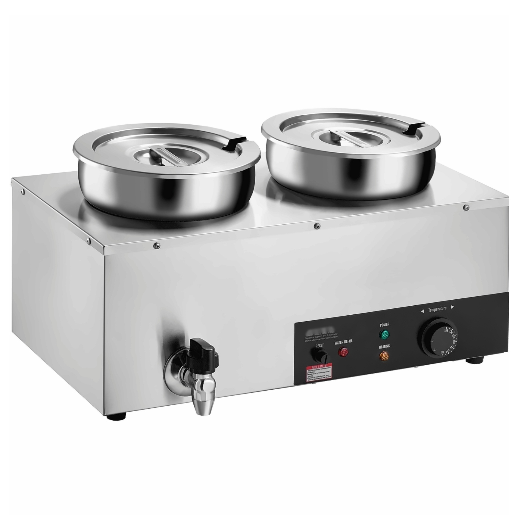 Electric Soup Warmer, Dual 7.4QT Stainless Steel Bain Marie, 86-185°F ...