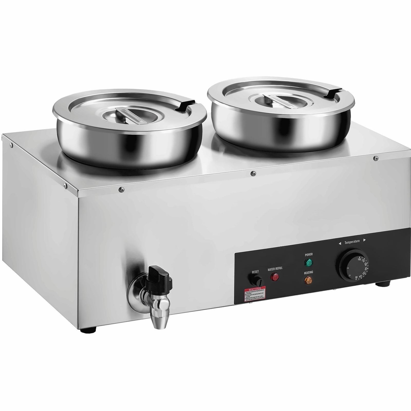 Electric Soup Warmer, Dual 7.4QT Stainless Steel Bain Marie, 86-185°F ...