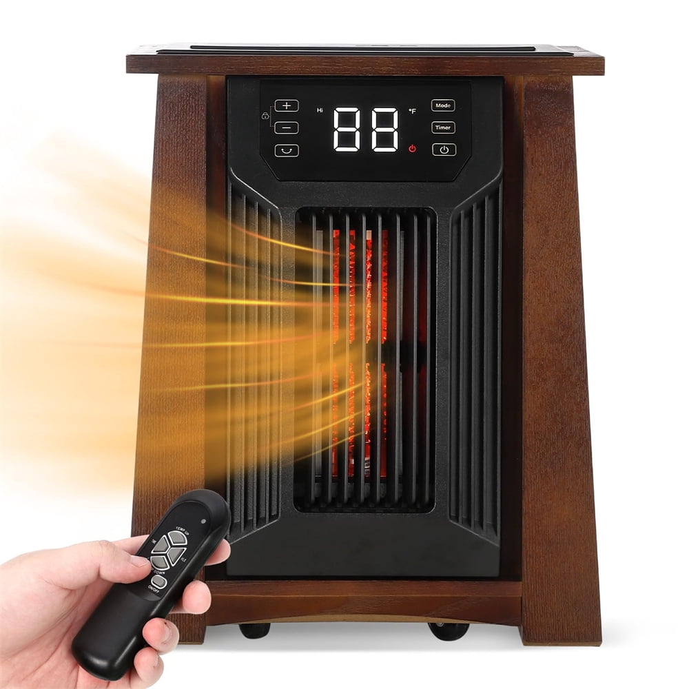 Electric Space Heater, Infrared Quartz Heater with Remote Control, 8 ...