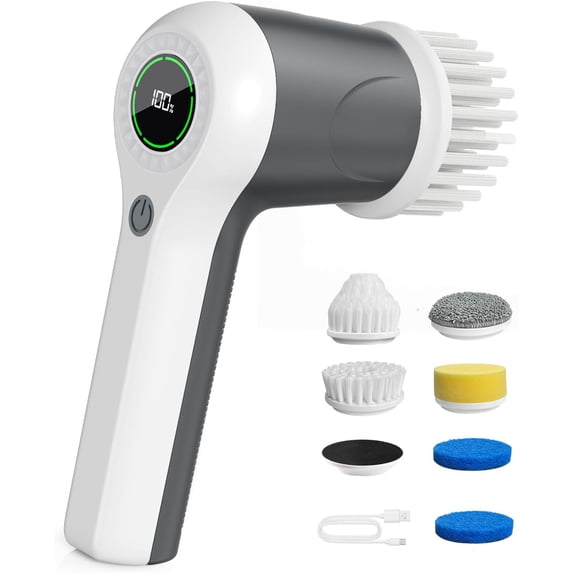 Electric Spin , Cordless Shower with Level Display, 2 Speeds Electric ...