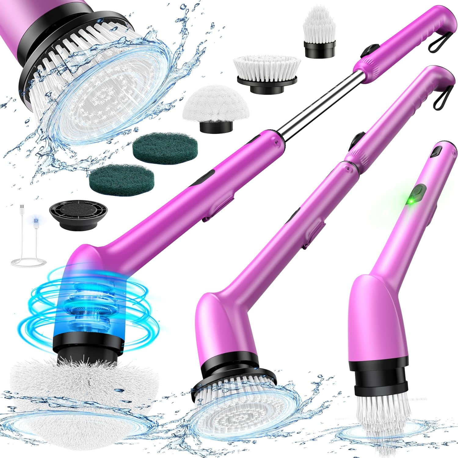 Electric Spin Scrubber, 2024 New Full-Body IPX7 Waterproof Bathroom ...
