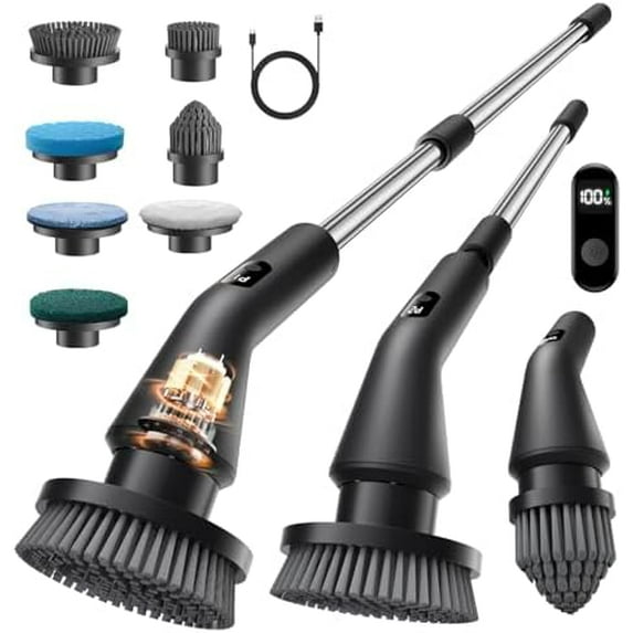 Electric Spin Scrubber, 2025 New Cordless Cleaning Brush for Home, IPX7 ...