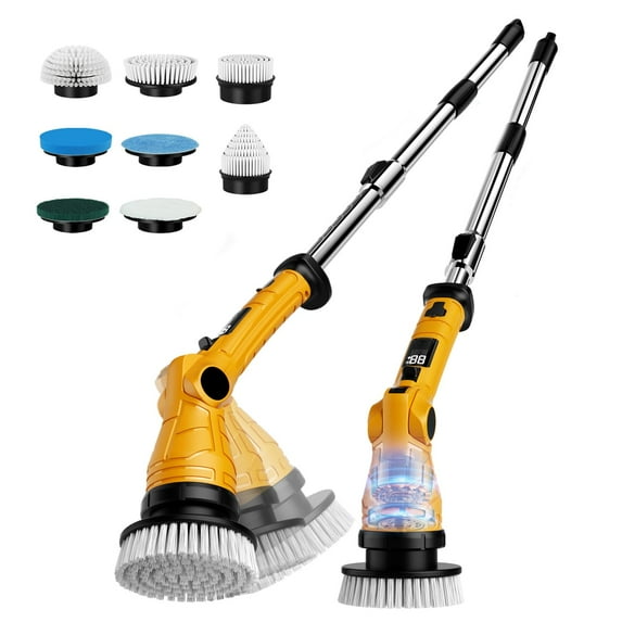 Electric Spin Scrubber with 8 Replaceable Brush Heads 6 Adjustable ...
