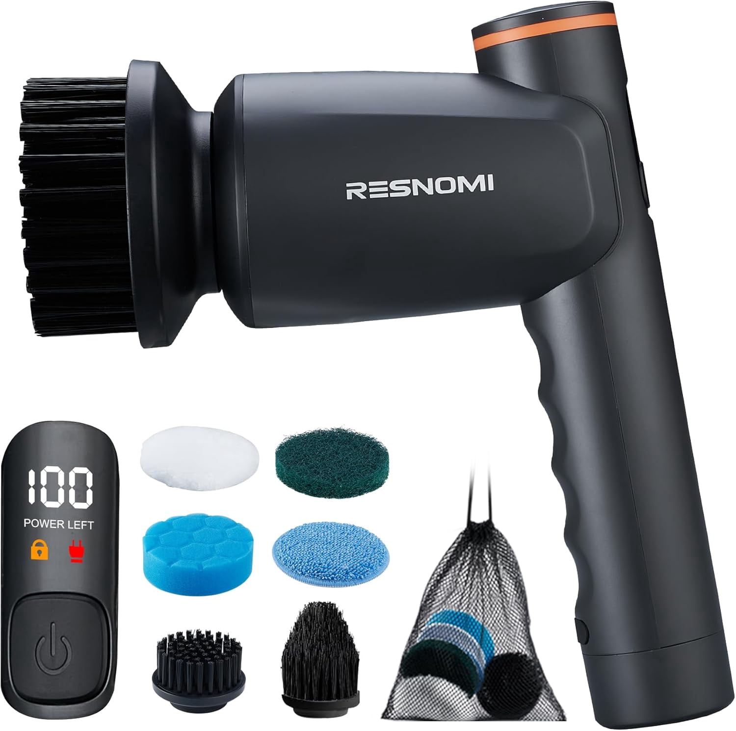 Electric Spin Scrubber, Bathroom Shower Scrubber with LCD Display, 2 ...
