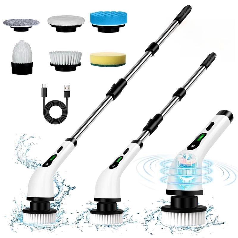 Electric Spin Scrubber for Cleaning Bathroom: Cordless Power Shower ...