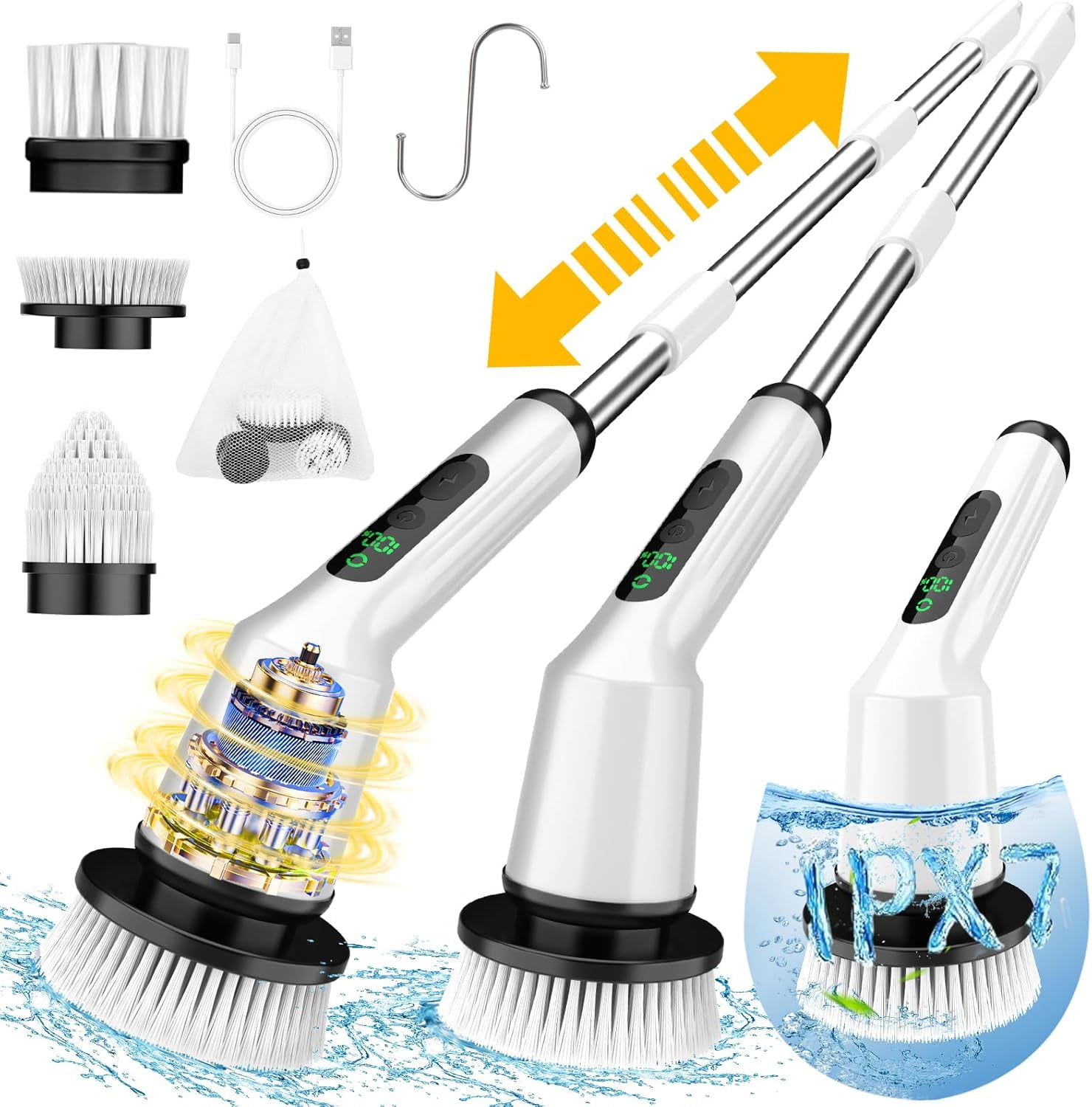Electric Spin Scrubber for Cleaning Bathroom, Shower Scrubber Cordless ...