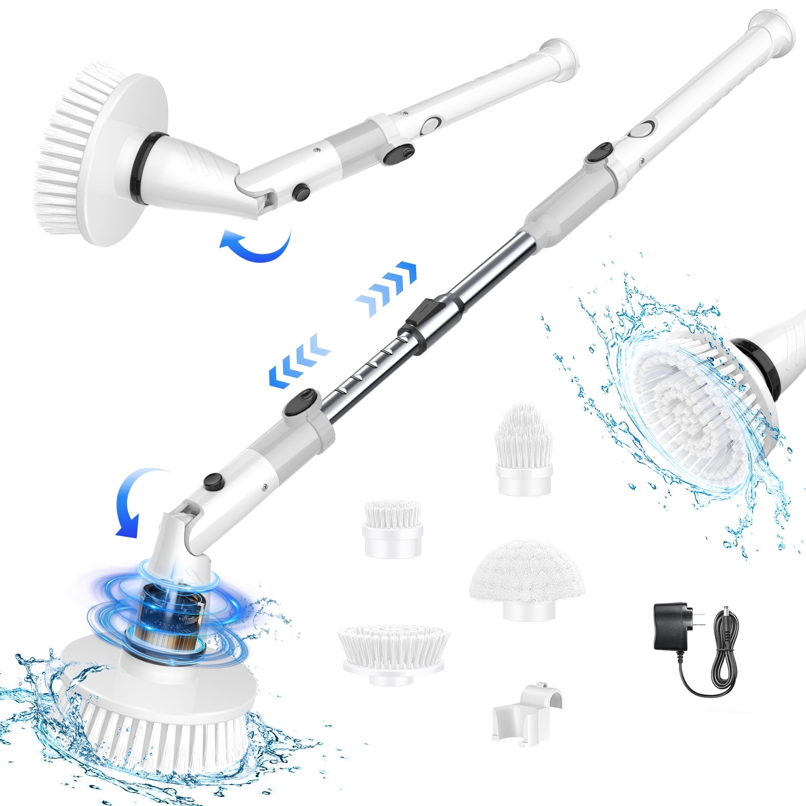 Electric Spin Scrubber, Cordless Bath Tub Power Scrubber with Long ...