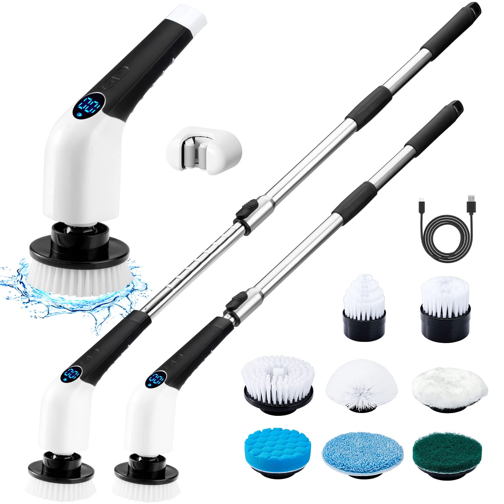 Electric Spin Scrubber, Cordless Cleaning Brush Power Shower Scrubber ...