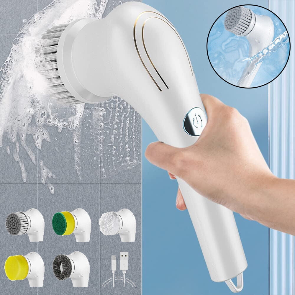 XEENSO Electric Spin Scrubber Cordless Cleaning Brush with 5 ...