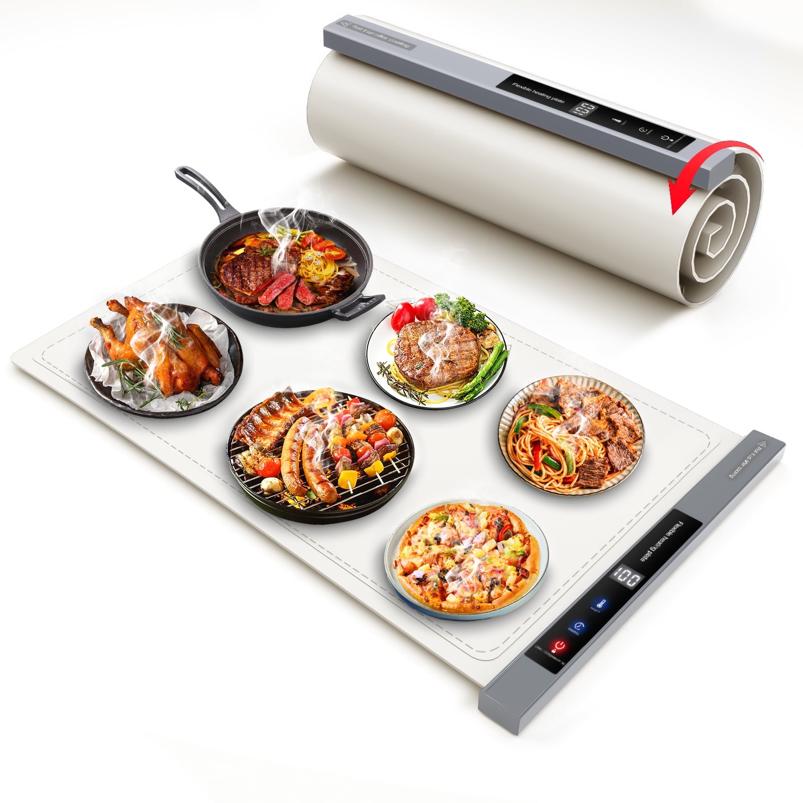 Electric Warming Tray, Large Warming Mat Food Warmer with Adjustable ...