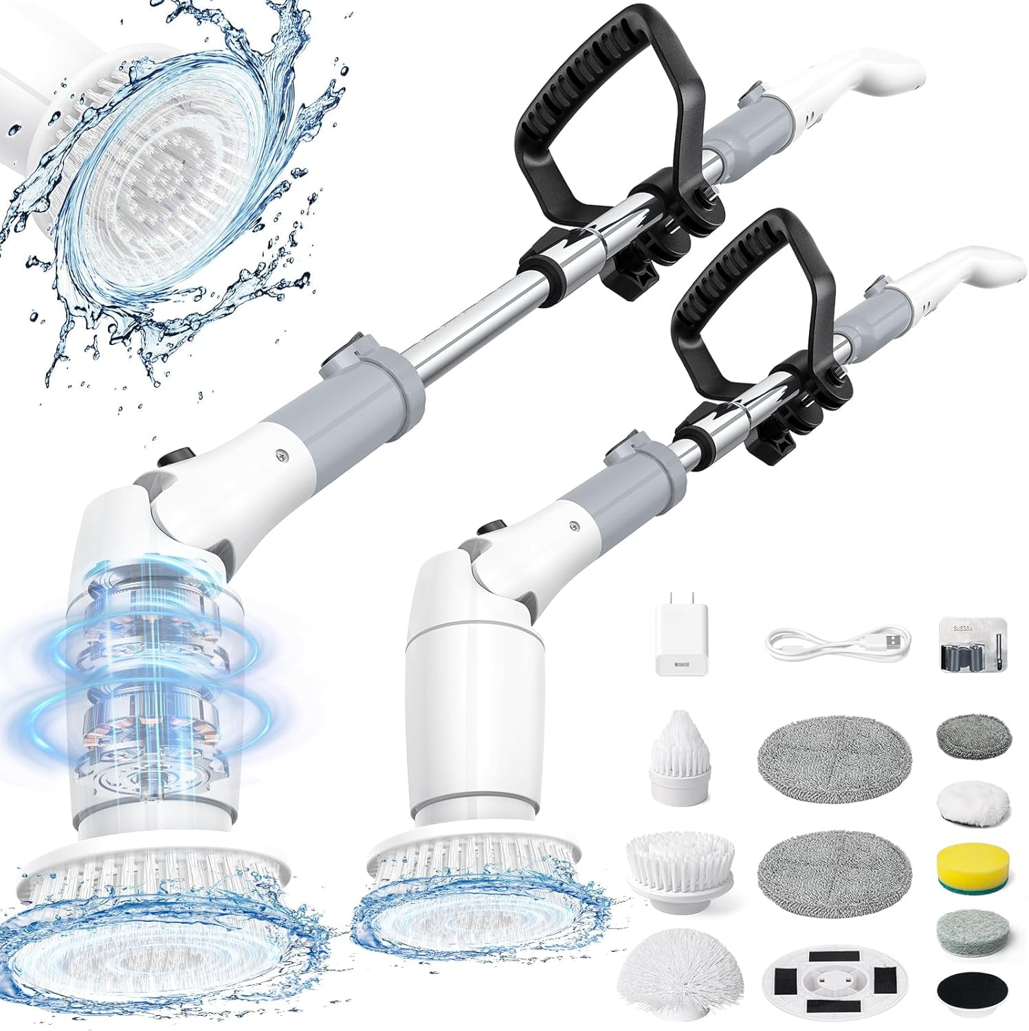 Electric Spin Scrubber, Cordless Cleaning Brush Shower Scrubber Up to ...