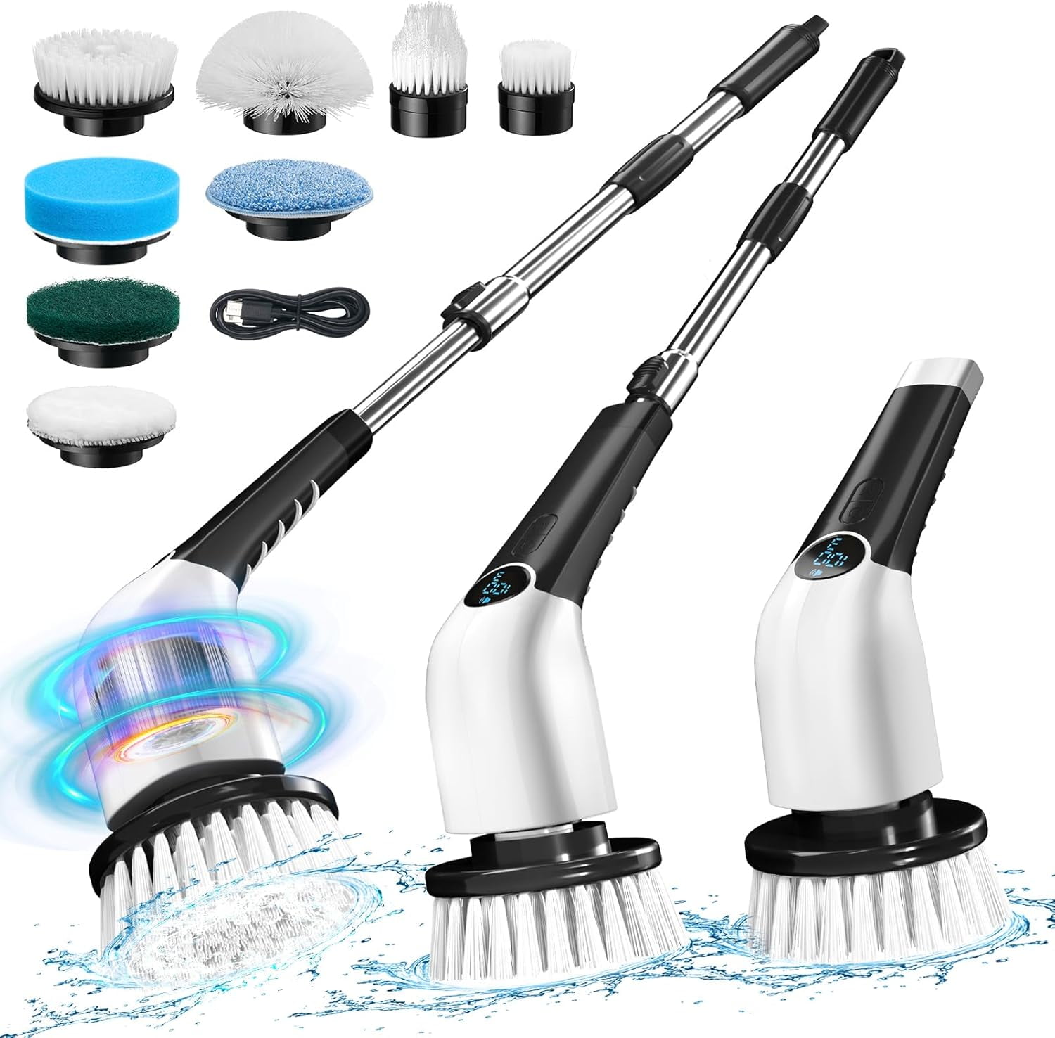 Electric Spin Scrubber, Cordless Power Scrubber Up to 420RPM Powerful ...
