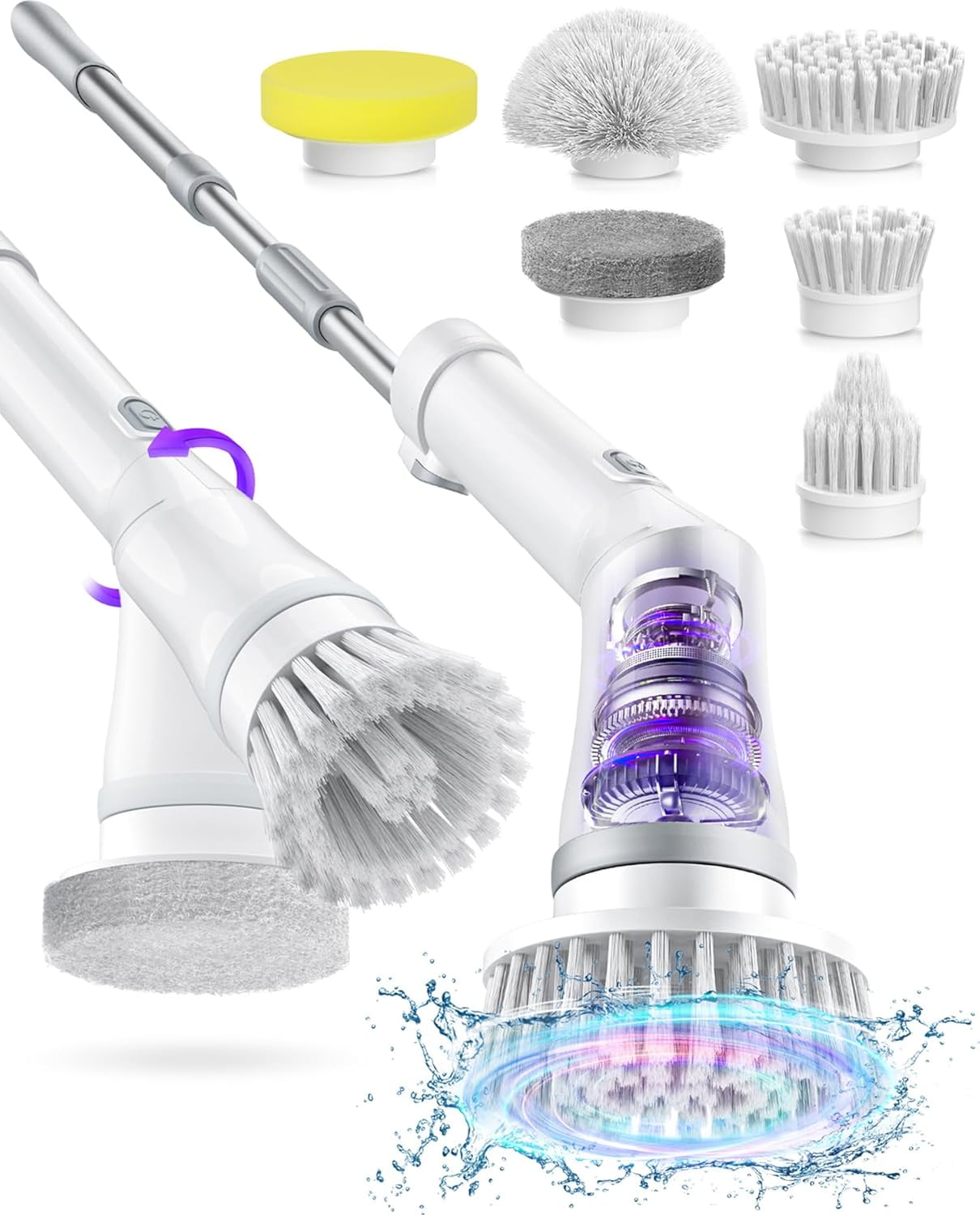 Electric Spin Scrubber, Cordless Shower Scrubber Rotary Floor Brushes ...