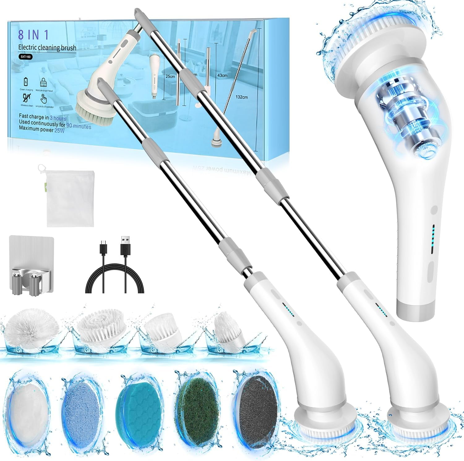 Electric Spin Scrubber, Electric Cleaning Brush - 2 Speeds, SXT-160 ...