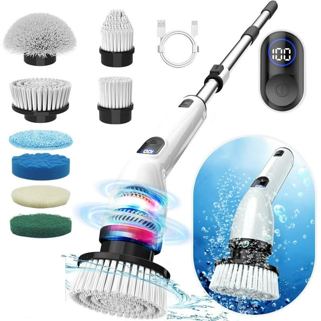 Electric Spin Scrubber, Full-Body IPX7 Waterproof Bathroom Scrubber ...