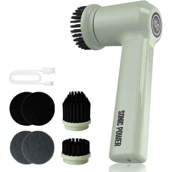 Electric Spin Scrubber – Handheld & Ergonomic, IPX7 Waterproof, 4 Multi ...