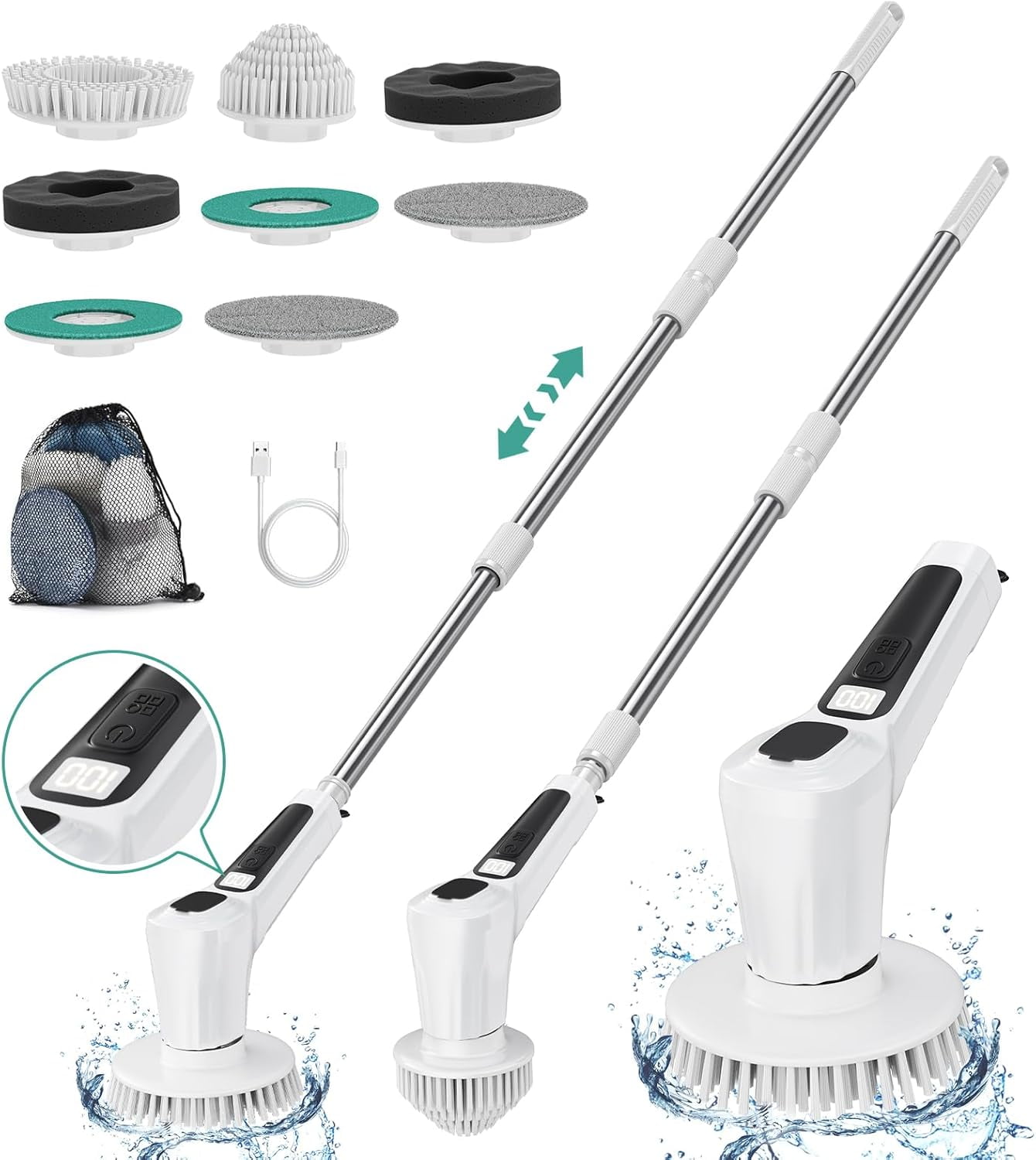 Electric Spin Scrubber,IP68 Professional Waterproof Spin ...