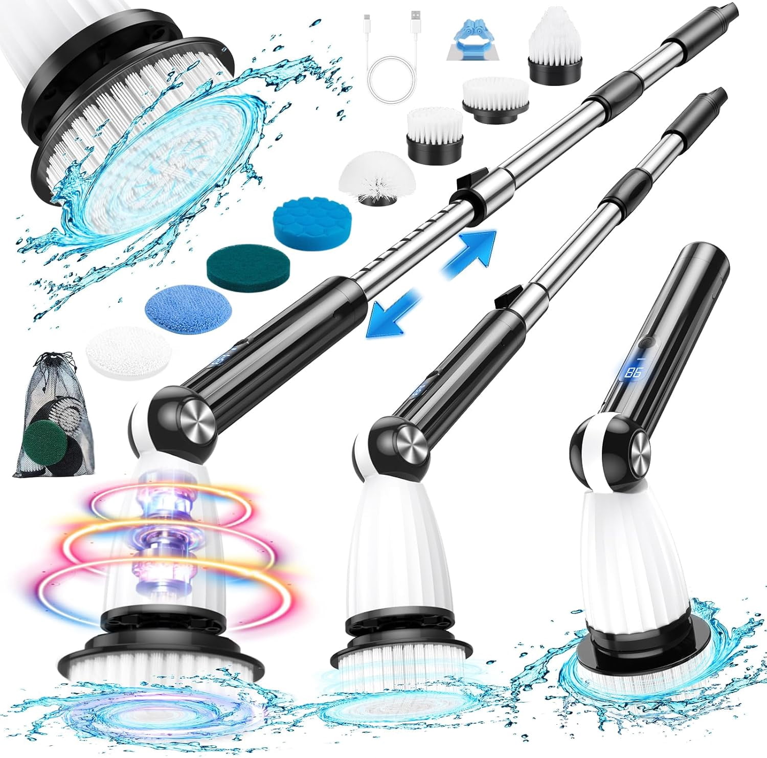 Electric Spin Scrubber, Power Shower Floor Scrubber, Electric Scrubber ...