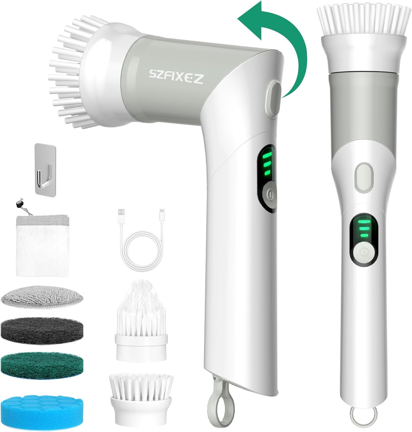 Electric Spin Scrubber, Shower Cleaner Brush, Handheld Power Brush with ...