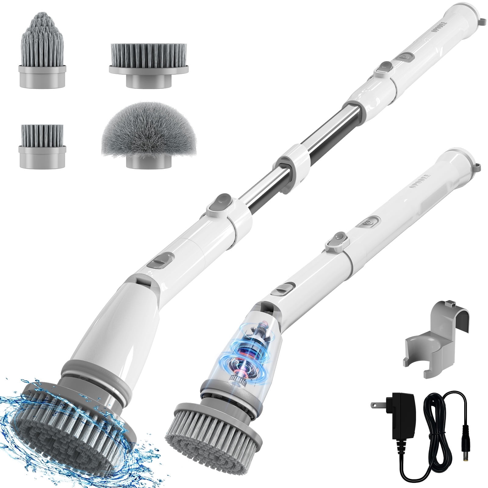 OPODEE Electric Spin Scrubber, Handheld Bathroom Cleaner with Long ...