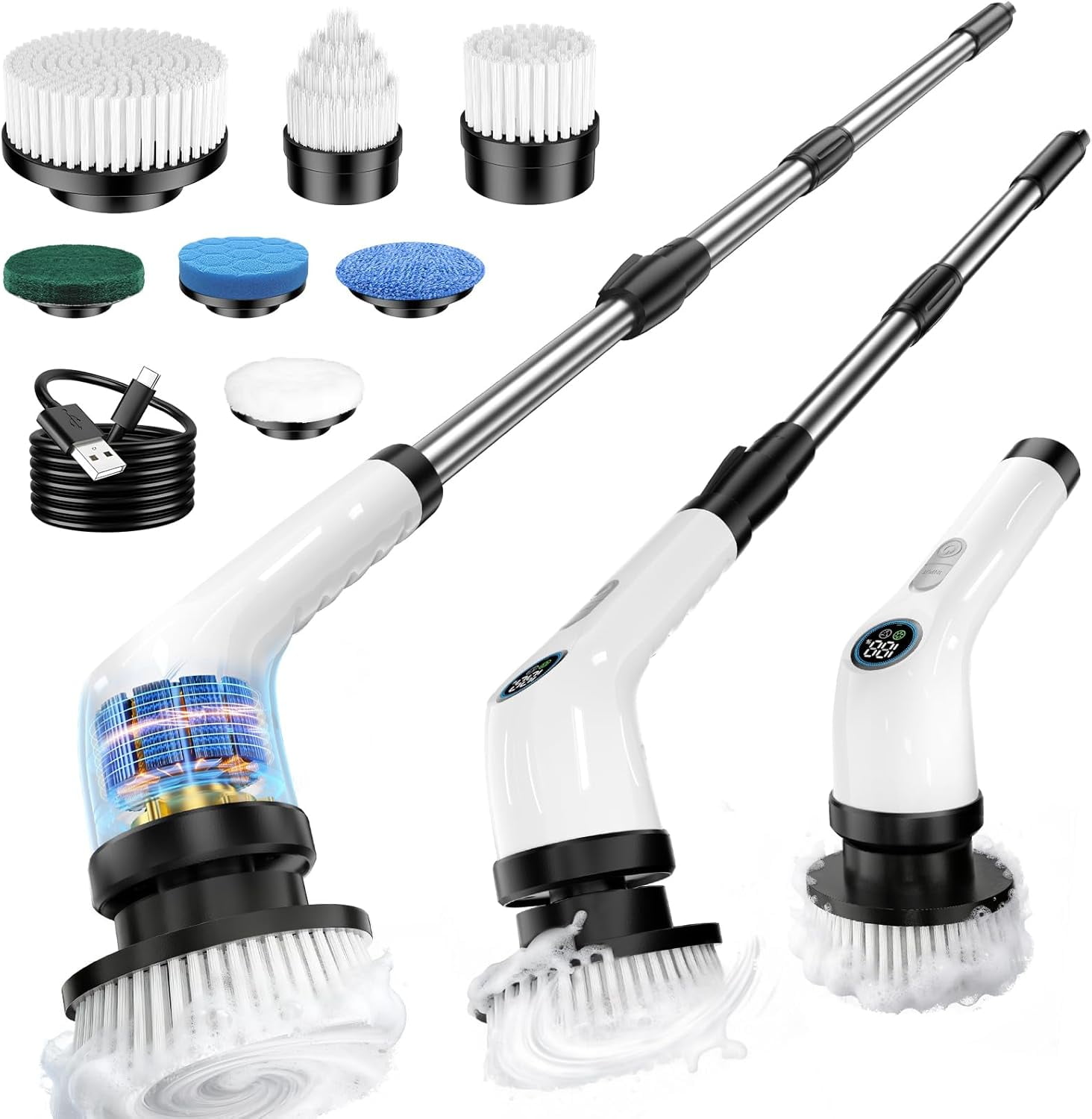 Electric Spin Scrubber Upgraded Battery with Extra-Long Runtime, IPX7 ...