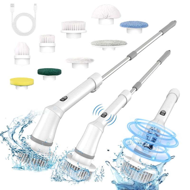 Electric Spin Scrubber, Waterproof Power Shower Scrubber with Power LCD ...