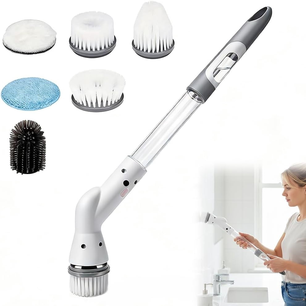 Electric Spin Scrubber with 6 Heads for Bathroom & Grout Cleaning ...