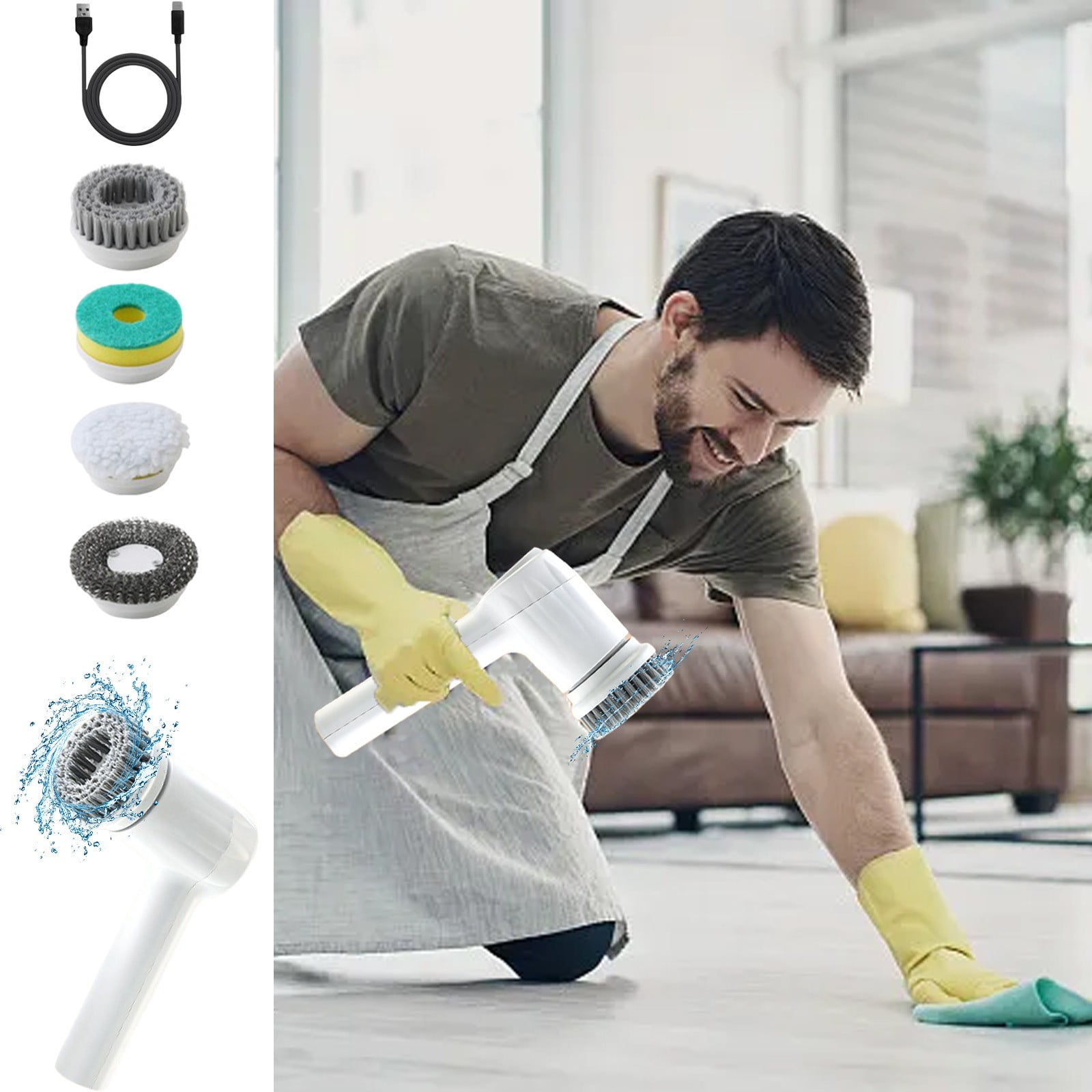 Electric Spin Scrubbers,Cordless Spin Scrubbers With 4 Replaceable ...