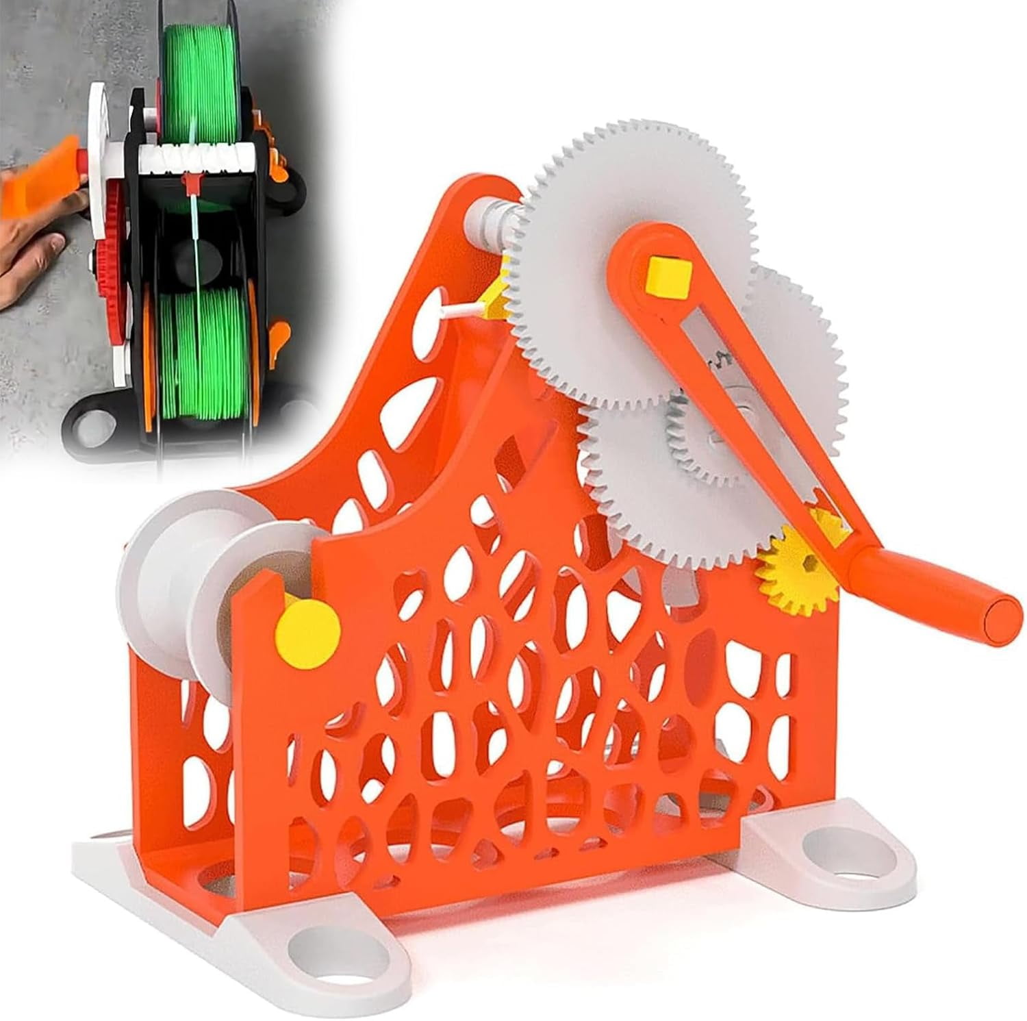 Electric Spool Winder, 3D Filament Spool Winder, Hand-crank Start-up ...