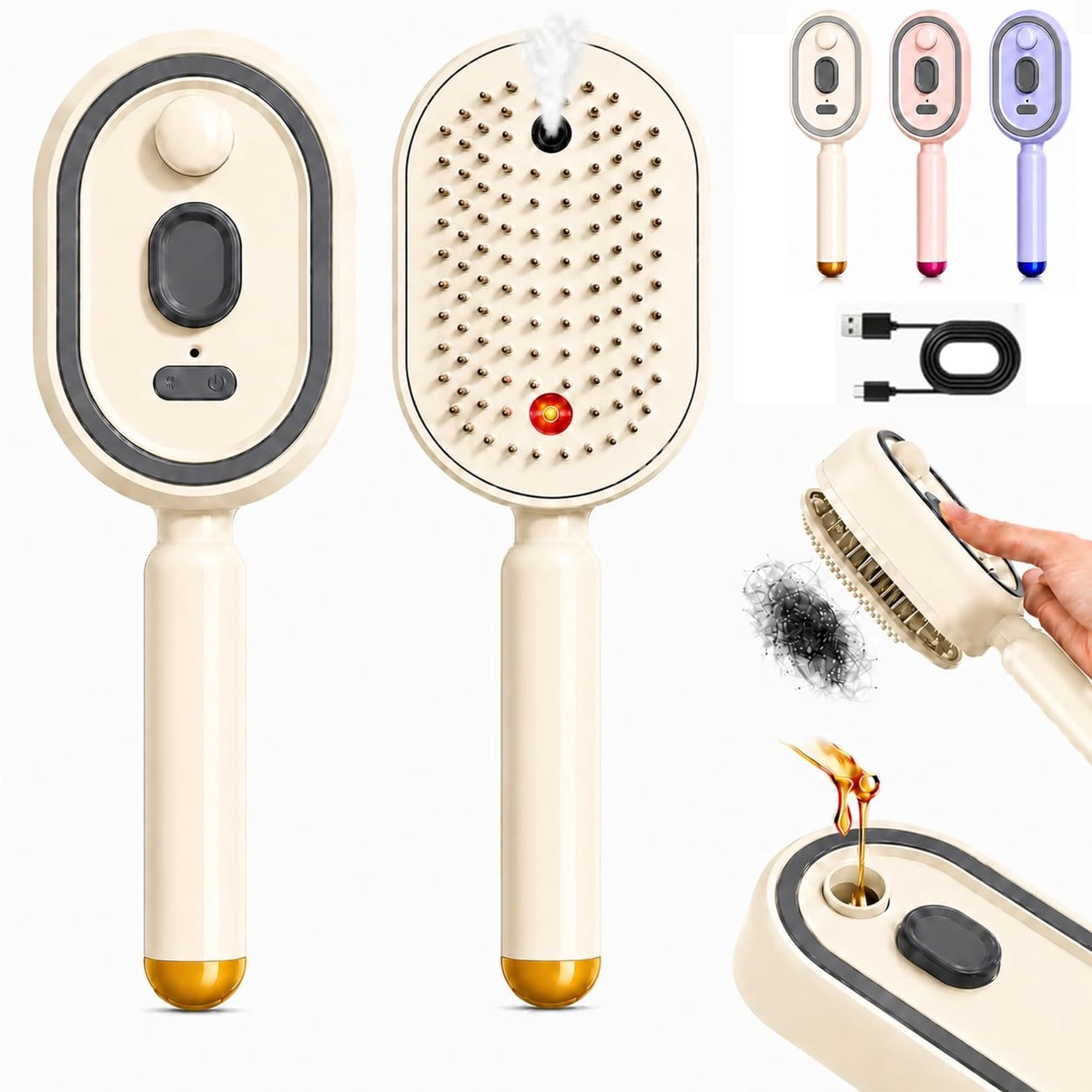 Electric Spray Air Cushion Massage Comb, 2026 Upgrade Fog Coverage ...