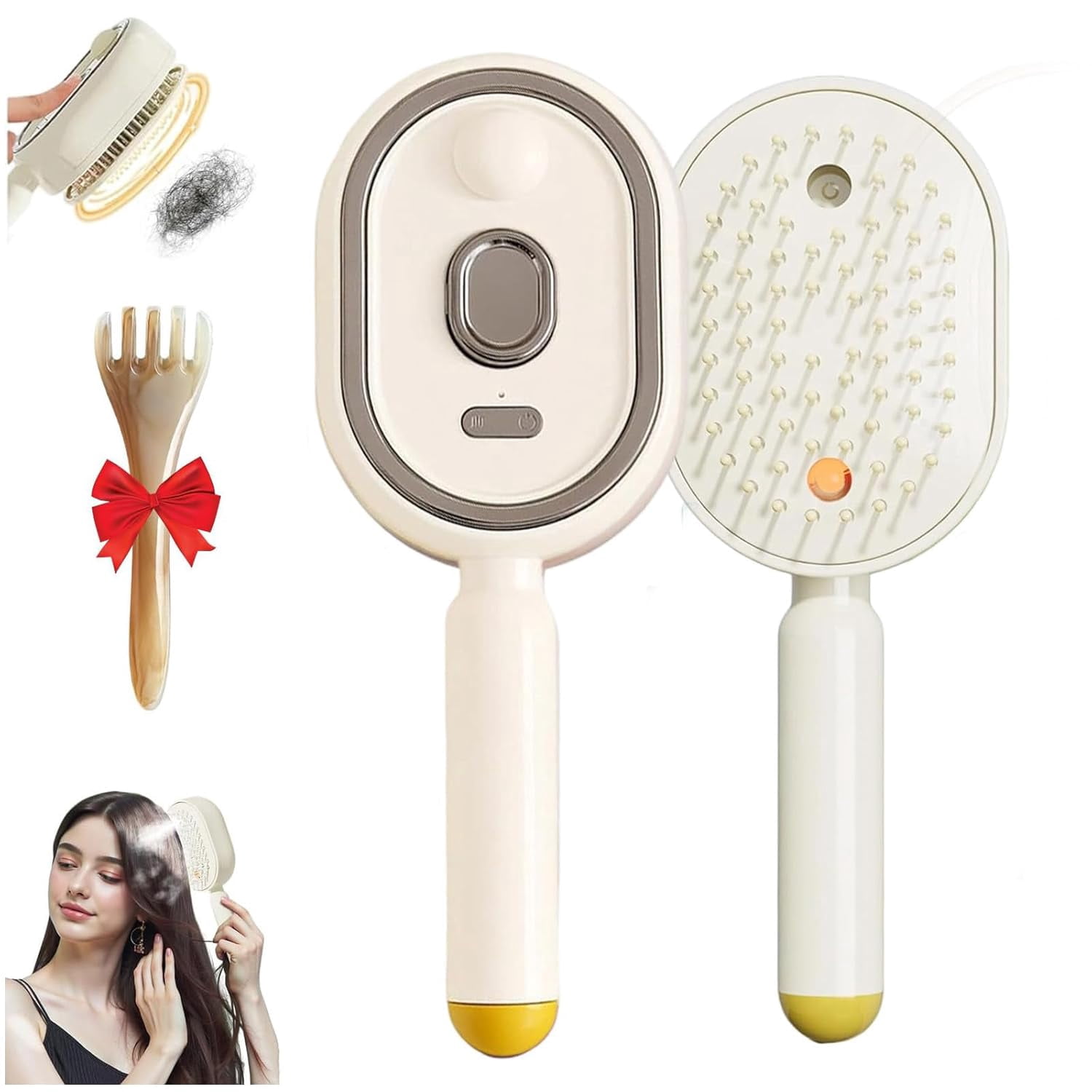 Electric Spray Air Cushion Massage Comb, 3-In-1 Electric Steam Hair ...