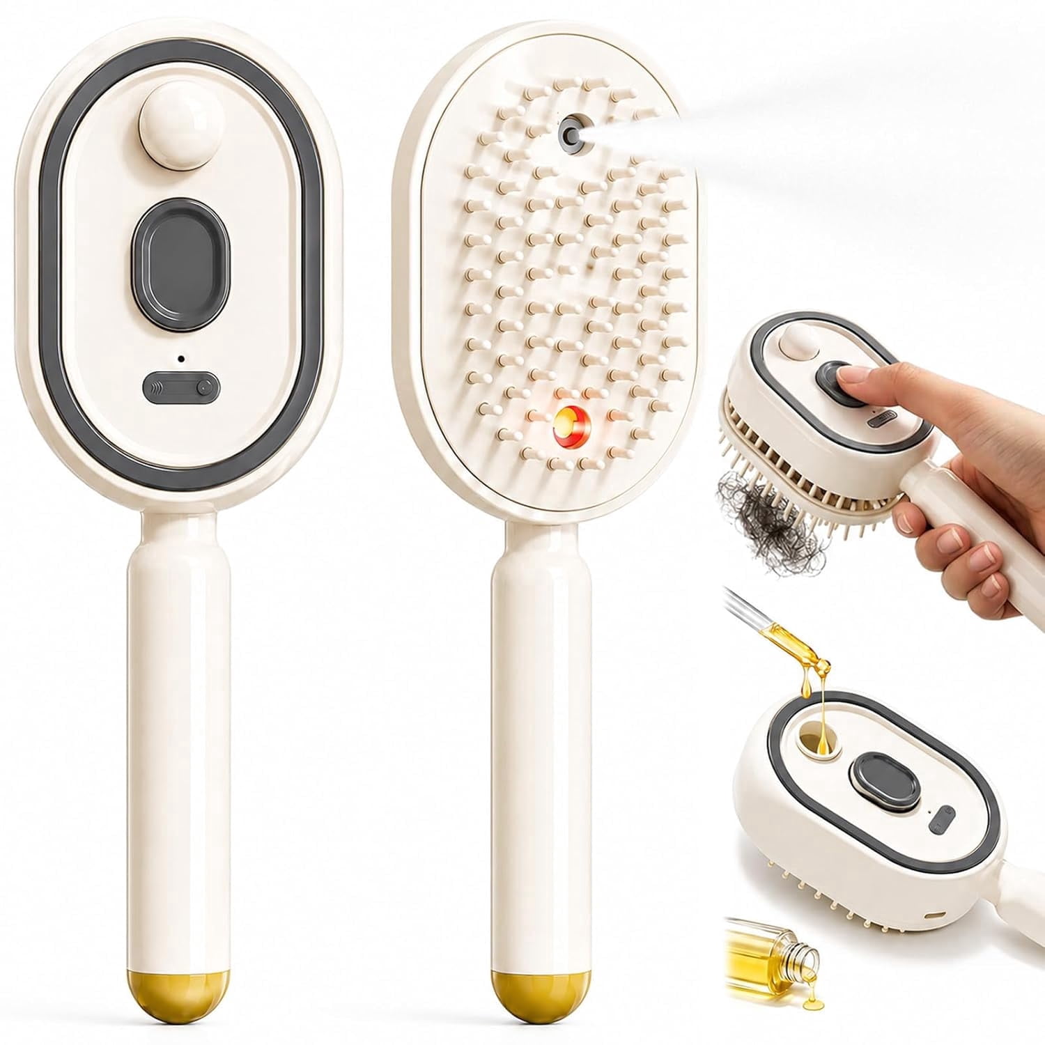 Electric Spray Air Cushion Massage Comb, 3-in-1 Multifunctional ...