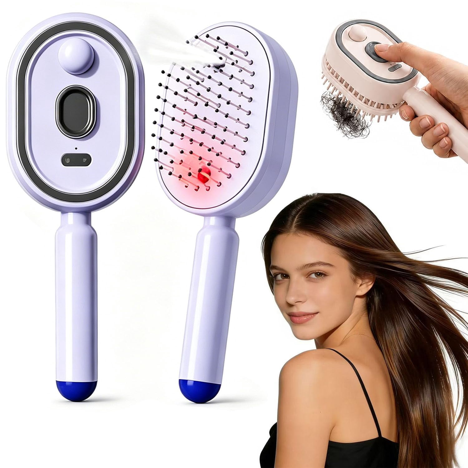 Electric Spray Air Cushion Massage Comb, 3-in-1 Rechargeable Scalp ...