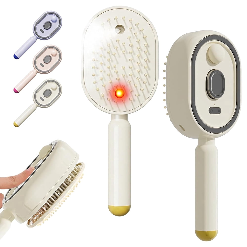 Electric Spray Hair Comb – 3-in-1 Steaming & Detangling Brush, Type-C ...