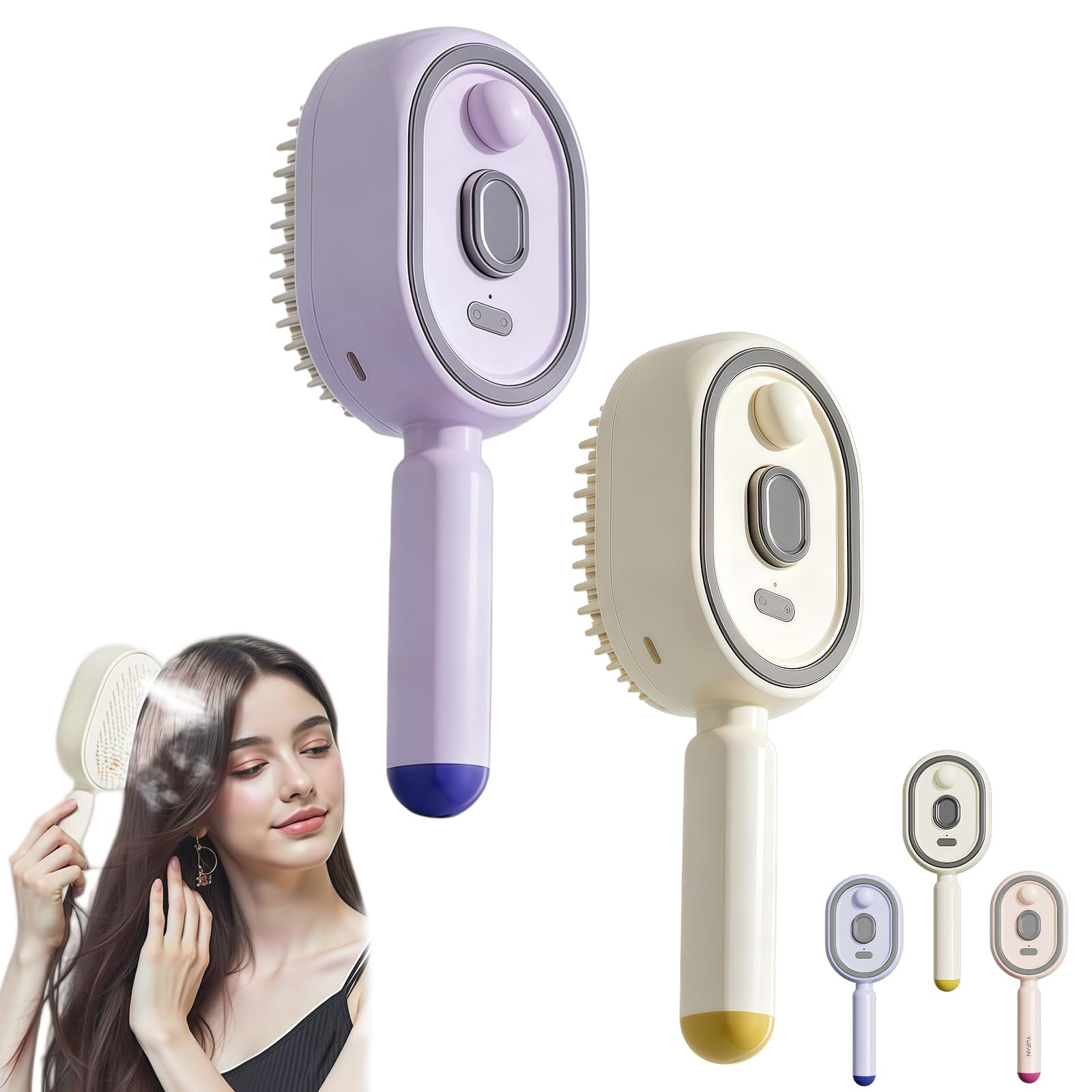 Electric Spray & Massage Hair Brush, 5 in 1 Air Cushion Brush, Red ...