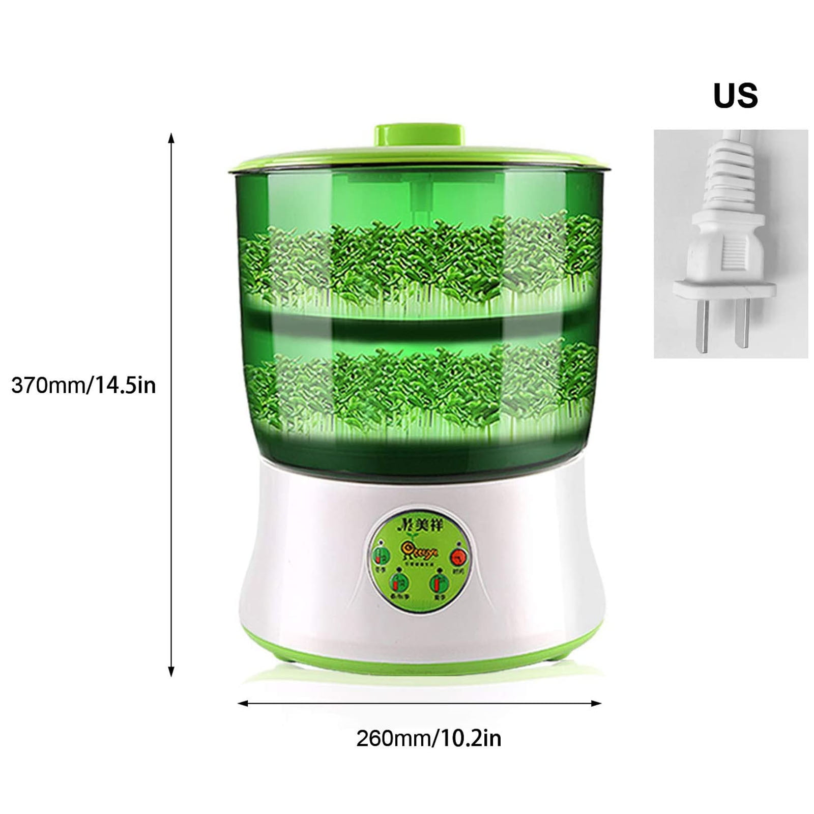 Electric Sprout Maker Machine, 2-Layer Automatic Bean Sprouter with US ...