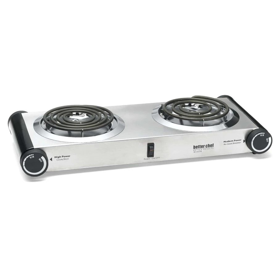 Electric Stainless Steel Dual Buffet Double Burner Hot Plate - Walmart.com