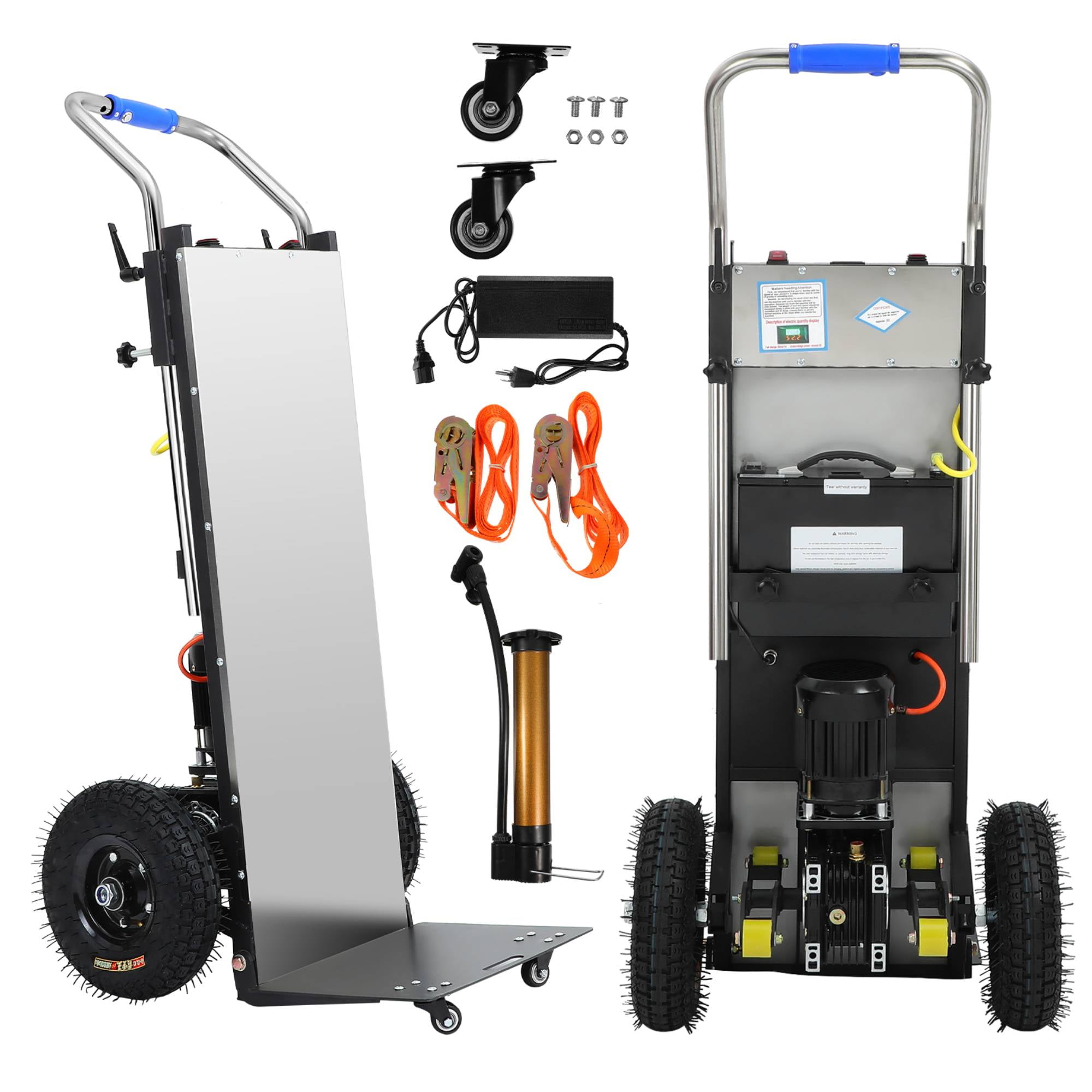 IMIKEYA Black Electric Stair Climbing Hand Truck, Iron Stainless Steel ...