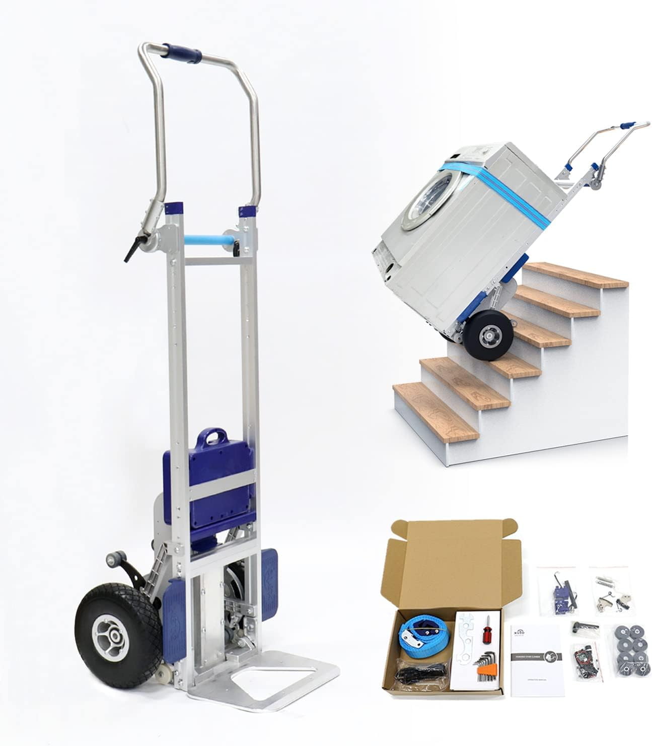 Electric Stair Climbing Hand Trucks 375 LB Max Load Foldable Stair ...
