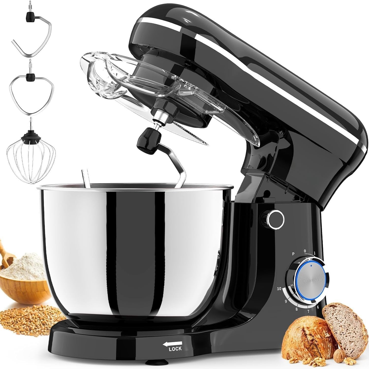 Electric Stand Mixer,10 Speeds Tilt- Mixer, 3-IN-1 Kitchen Mixer for ...