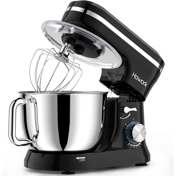Electric Stand Mixer,10+p Speeds Kitchen Mixer With 6.5QT Stainless ...