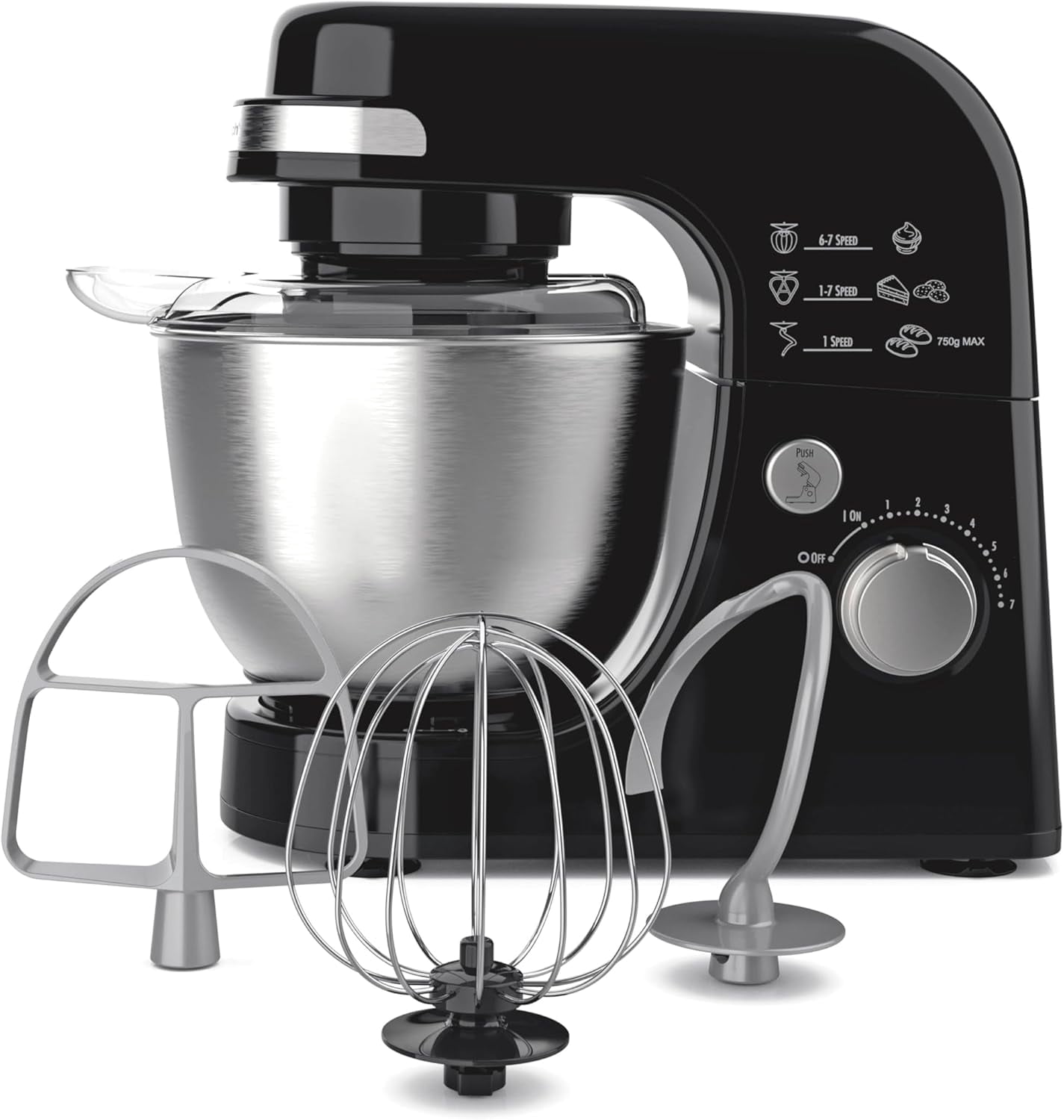 Electric Stand Mixer, 4 Quarts, Dough Hook, Flat Beater Attachments ...
