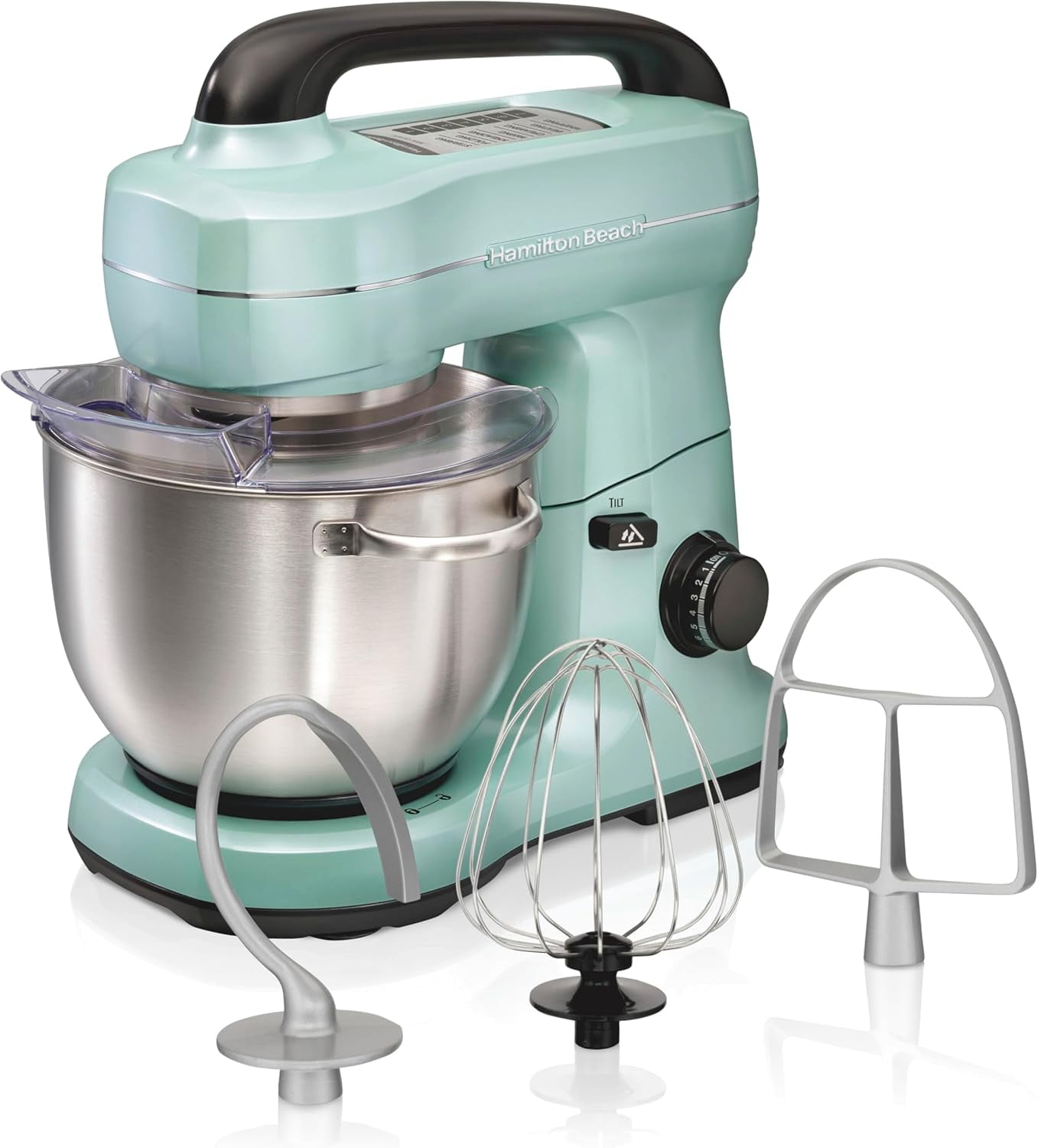 Electric Stand Mixer, 4 Quarts, Dough Hook, Flat Beater Attachments ...