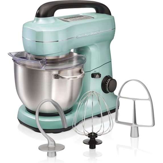 Electric Stand Mixer, 4 Quarts, Dough Hook, Flat Beater Attachments ...