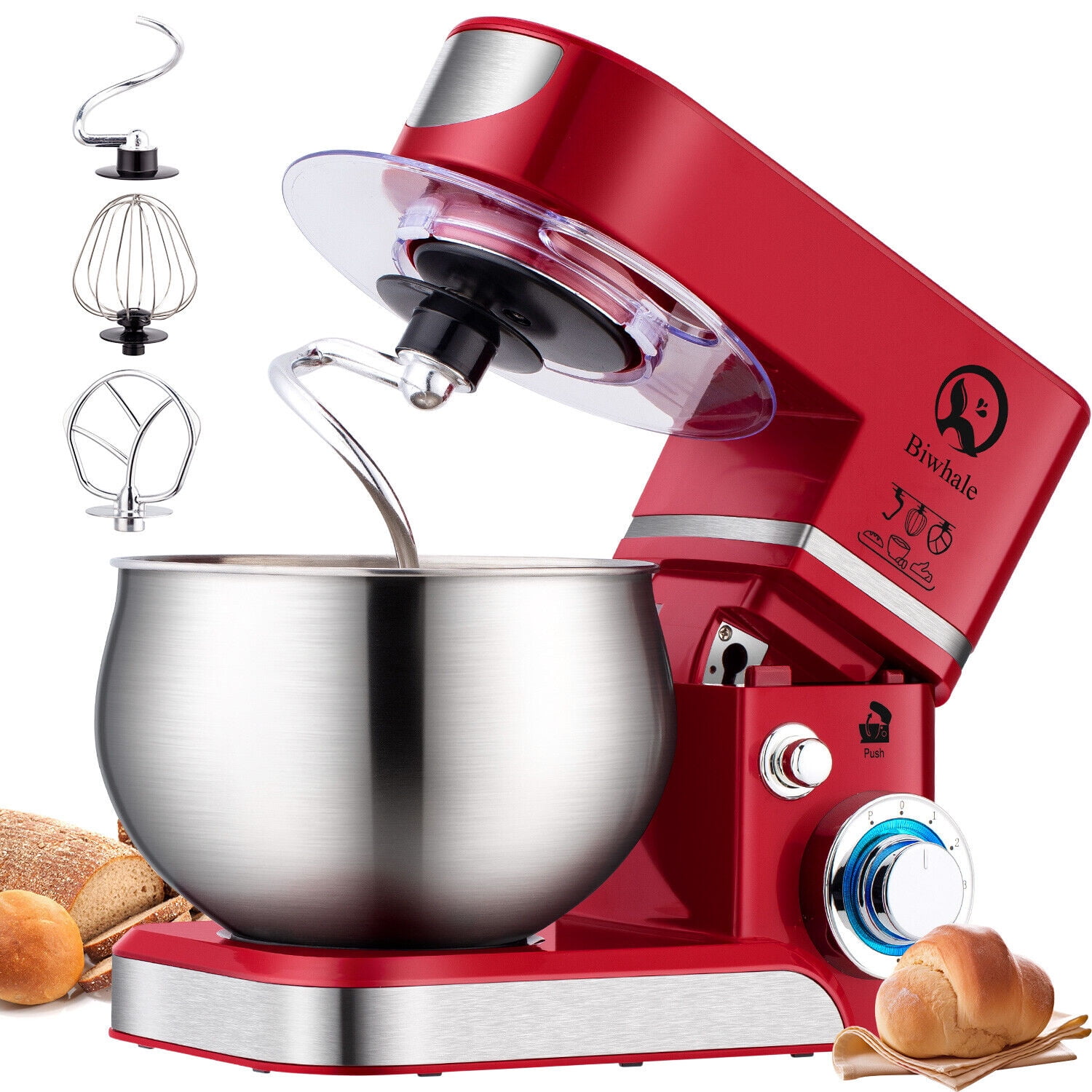 Electric Stand Mixer, 5.5Qt Small Electric Food Mixer,6 Speeds Portable ...