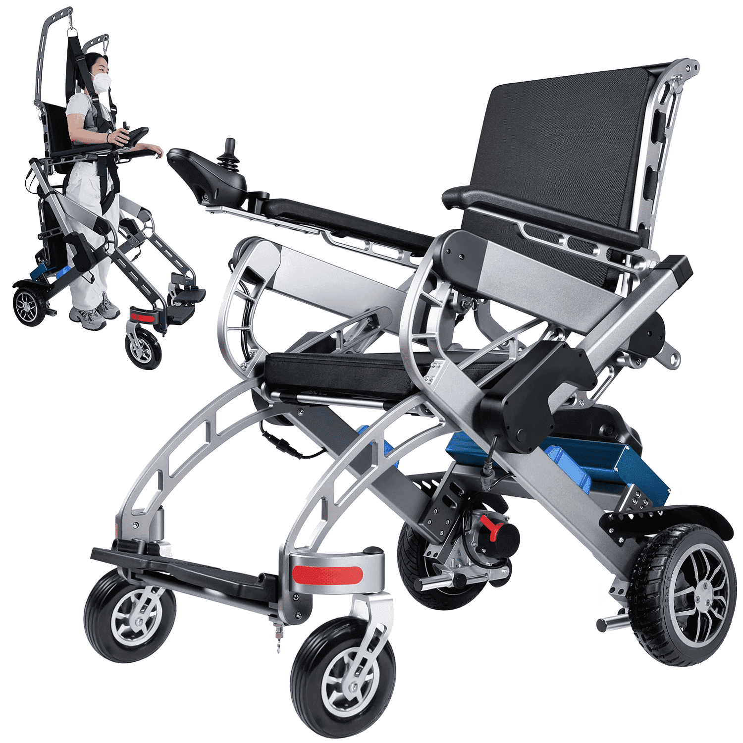 Electric Stand Up Wheelchair & Walker with Seat – 15-Mile ...