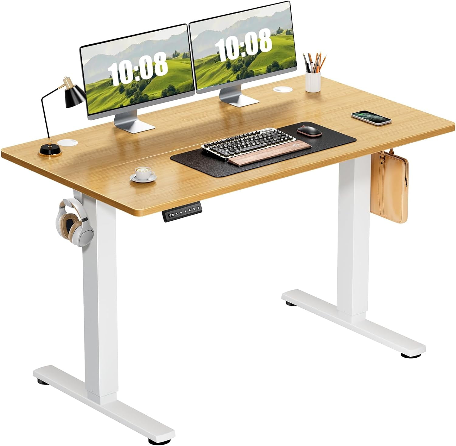 Electric Stand up Desk, 48'' Wide Desktop with Adjustable Height ...