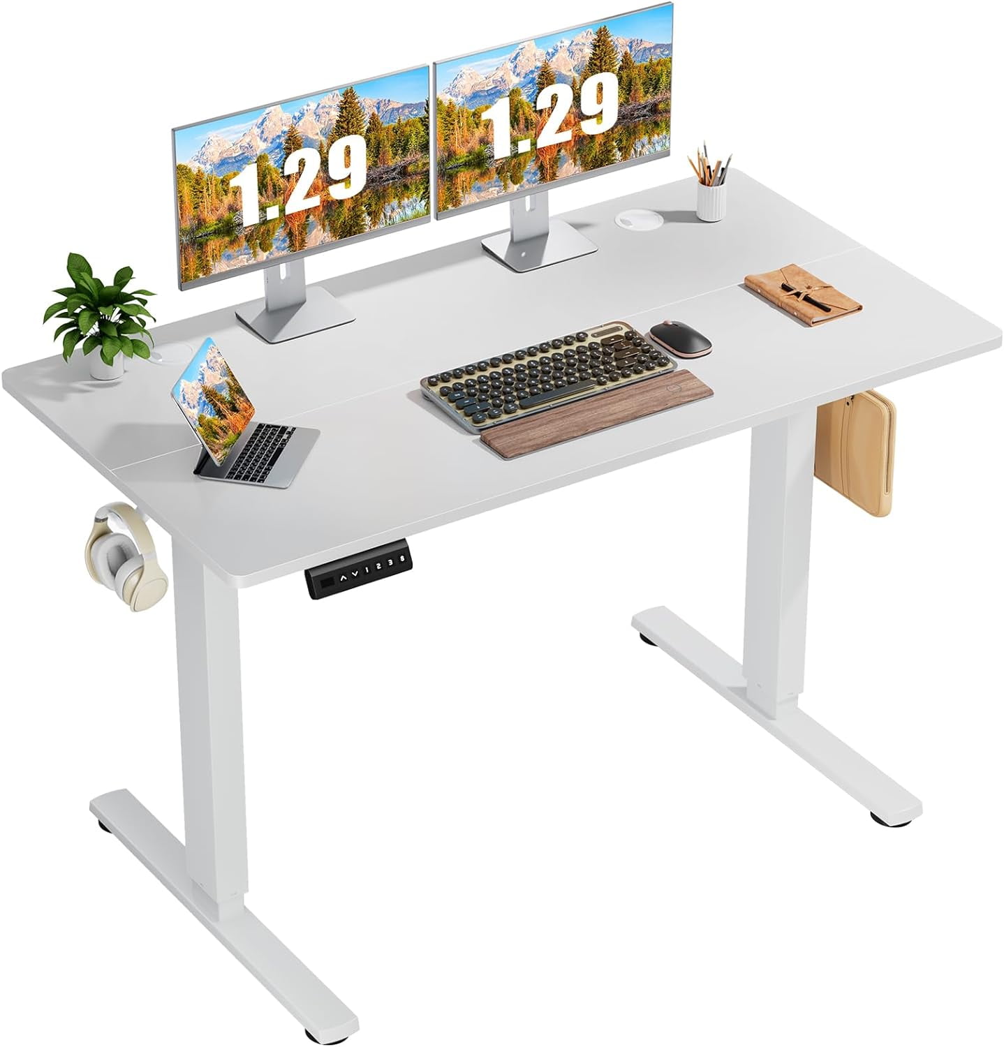 Electric Stand up Desk, 48'' Wide Desktop with Adjustable Height ...