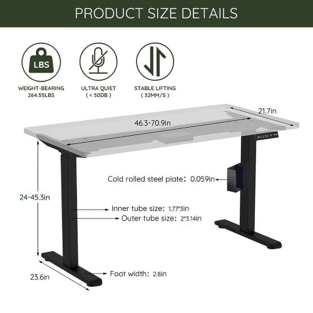 Electric Stand up Desk Frame - ErGear Height Adjustable Table Legs Sit ...